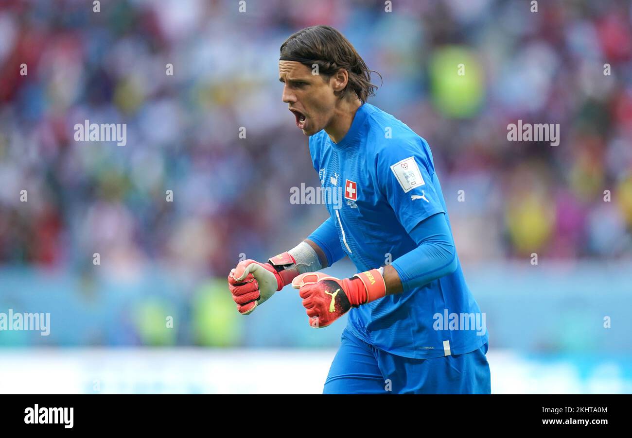 Switzerland goalkeeper Yann Sommer celebrates after the FIFA World Cup ...
