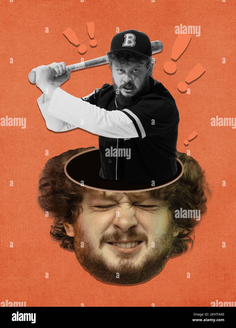 Contemporary art collage. Creative design. Professional sportsman ...