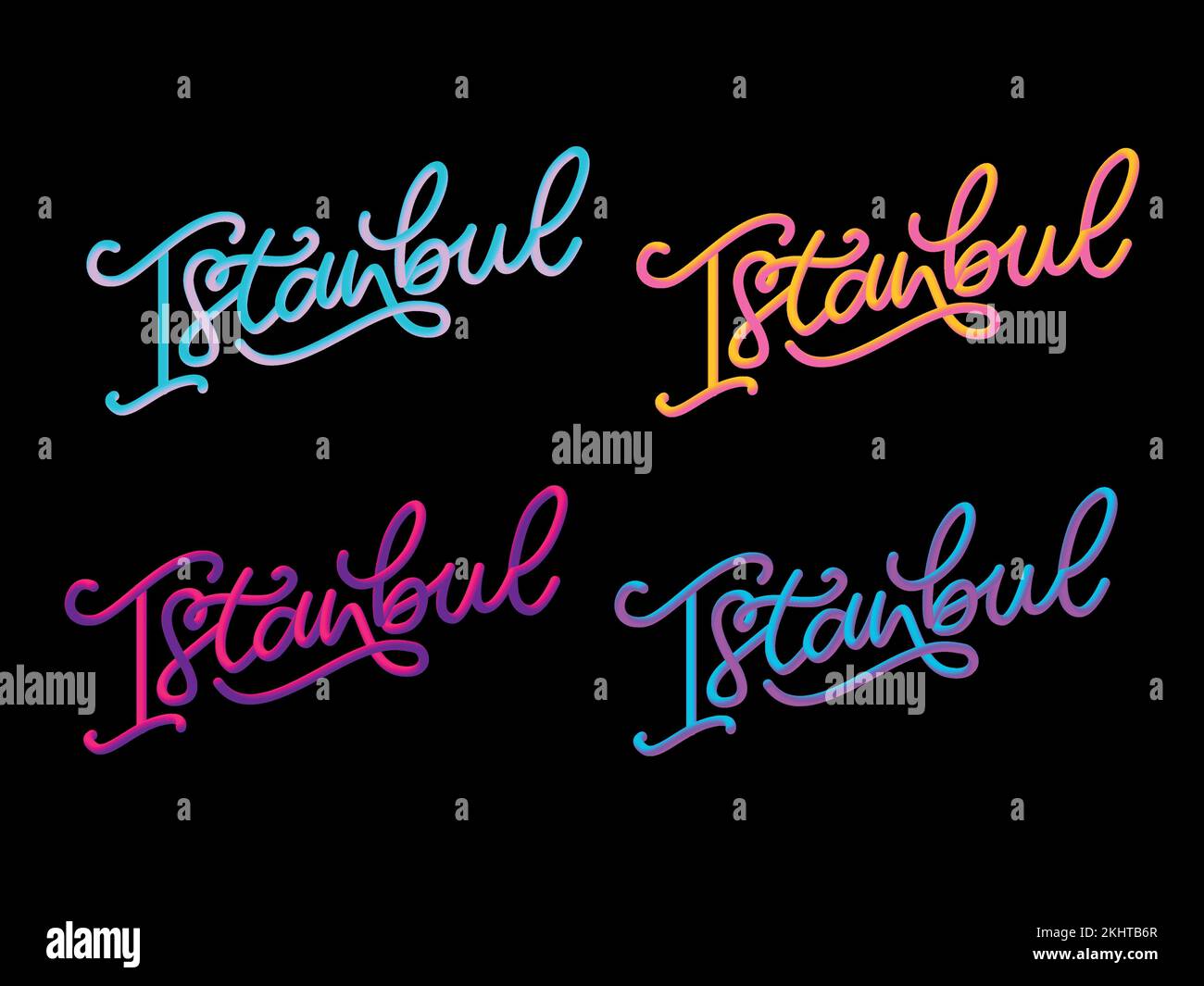 Istanbul. Hand lettering. Vector logo of Istanbul in black color with ...