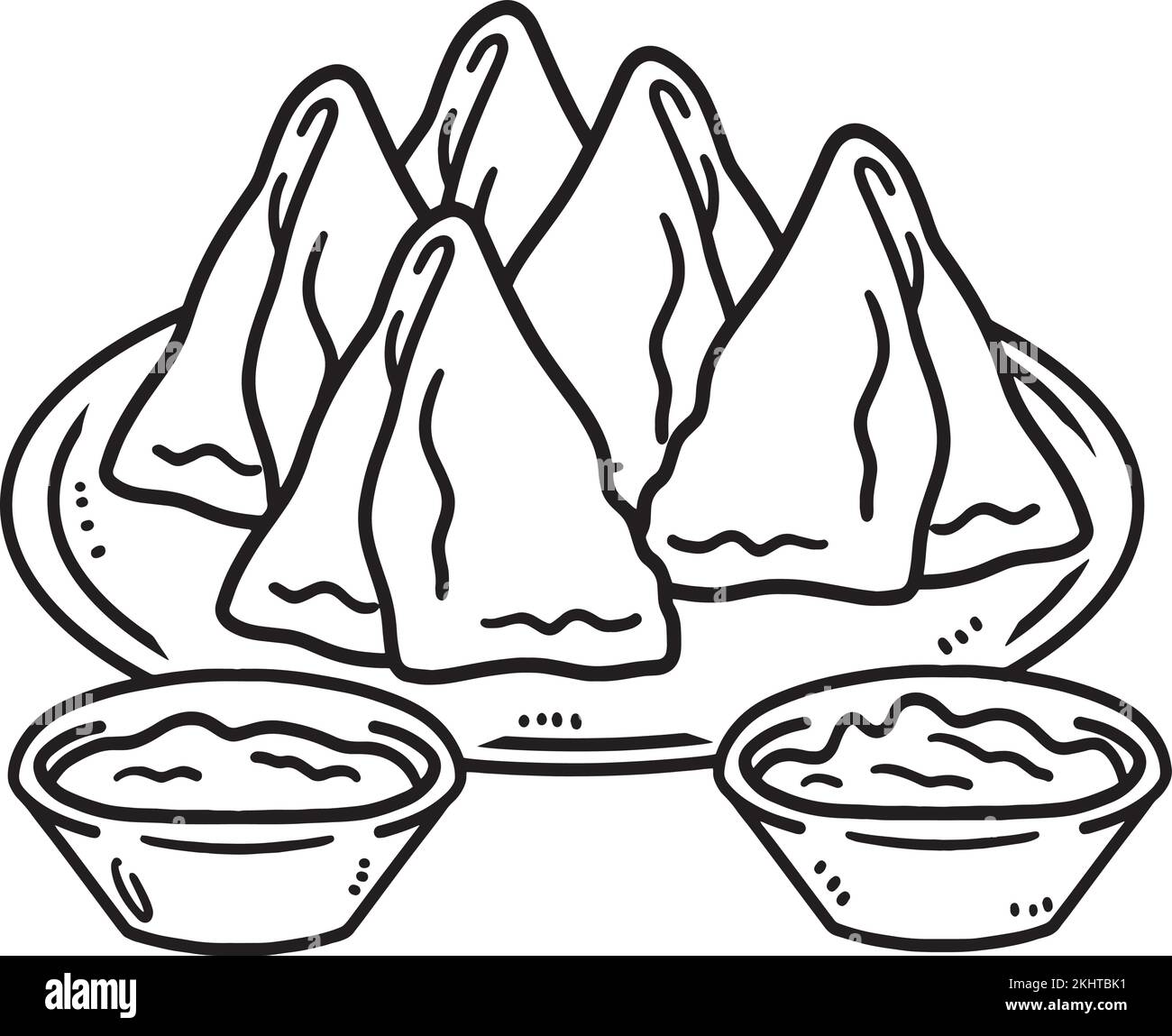 Ramadan Sambusa Isolated Coloring Page for Kids Stock Vector Image ...