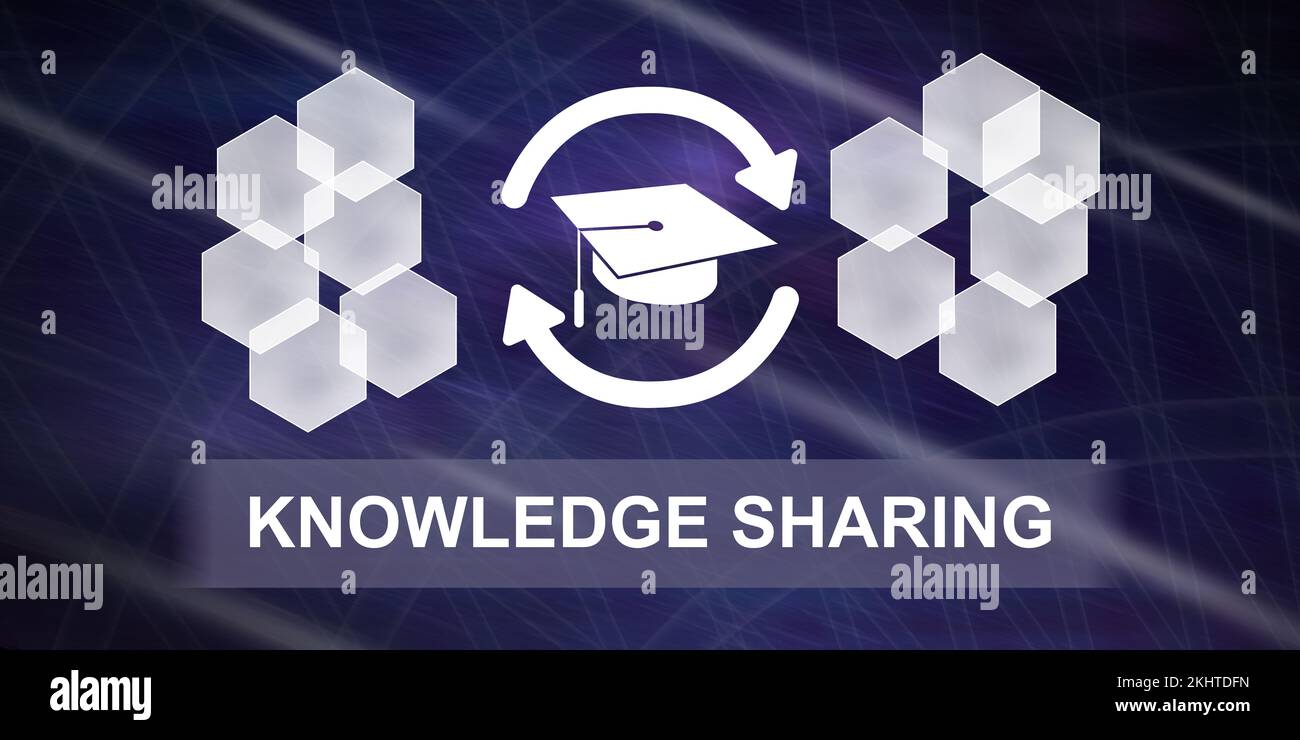 Illustration of a knowledge sharing concept Stock Photo - Alamy