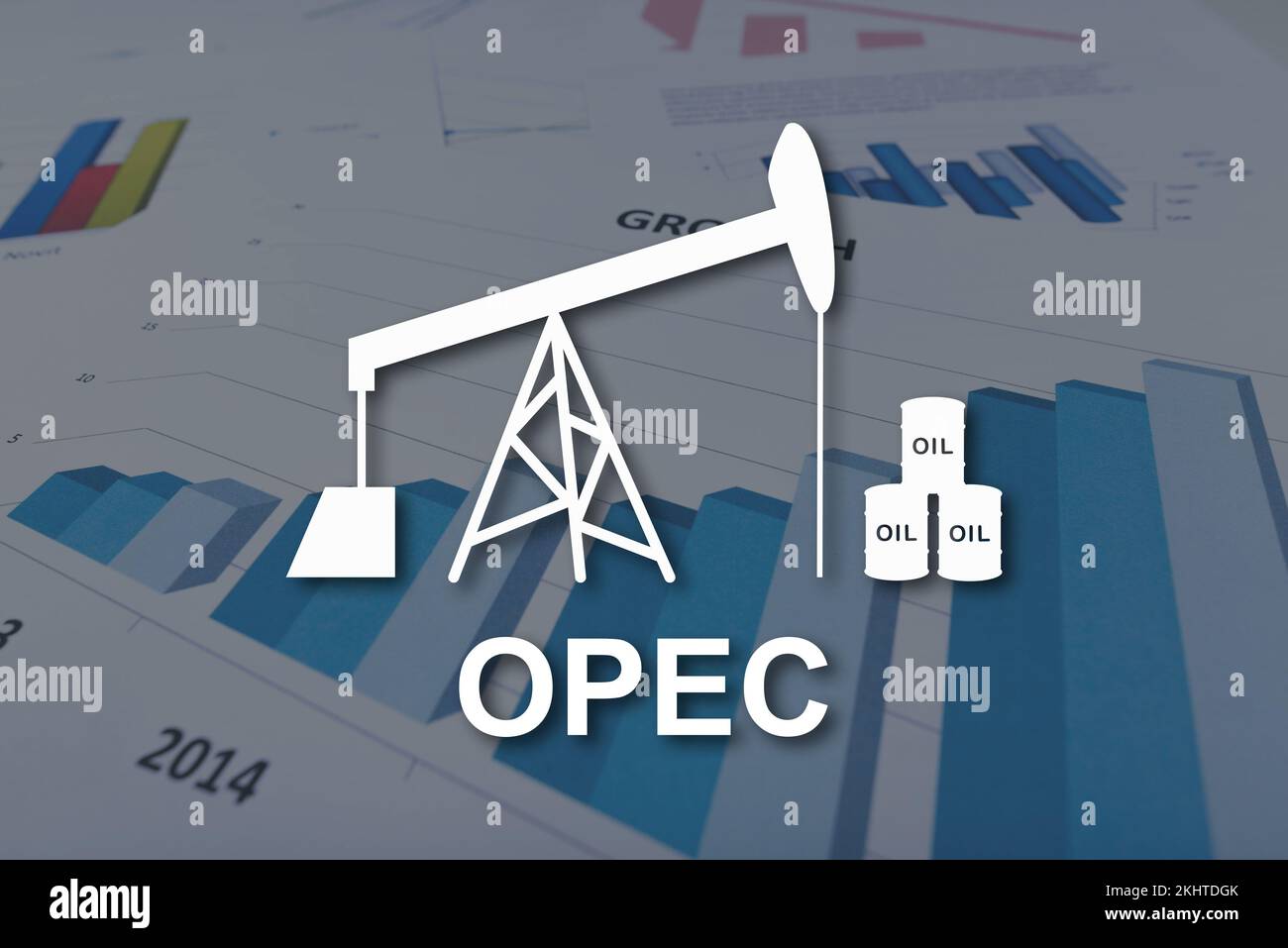 Opec concept illustrated by a picture on background Stock Photo - Alamy