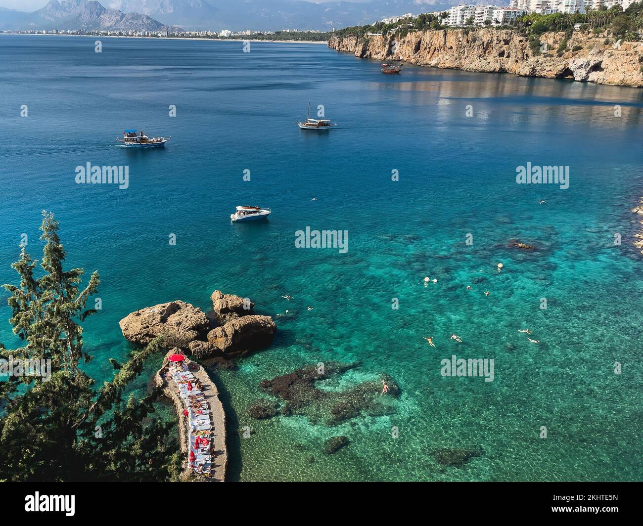 Aerial view of sea panorama of mediterranean coast Stock Photo - Alamy