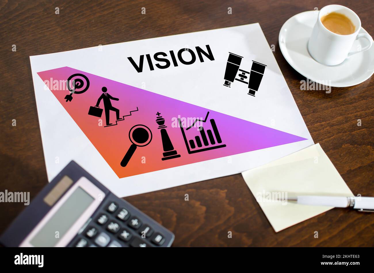 Vision concept on a paper placed on a desk Stock Photo - Alamy