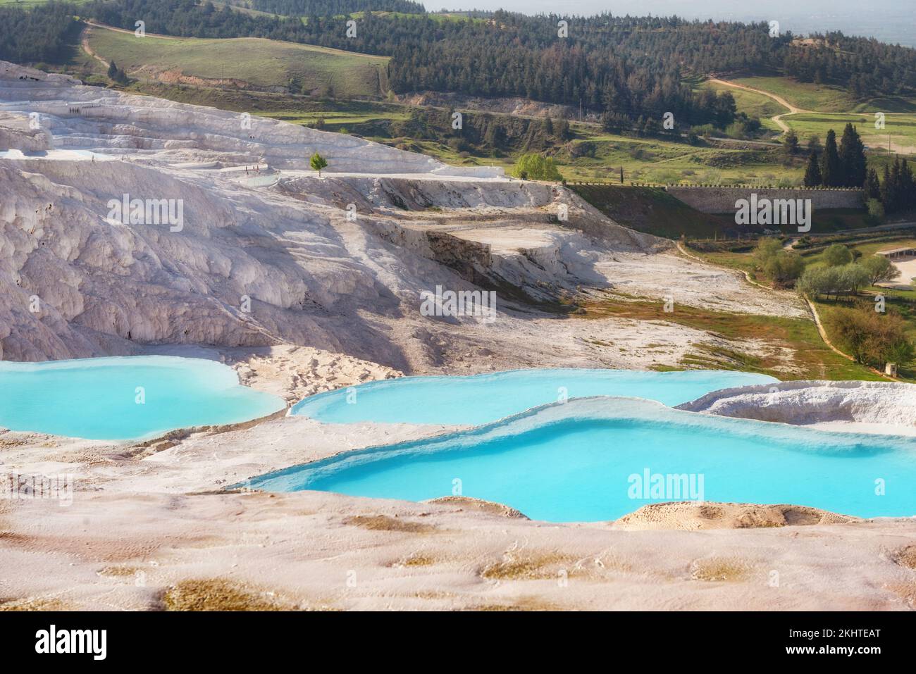 Pamukkale Travertine Terraces, amazing aqua blue pools of thermal ...