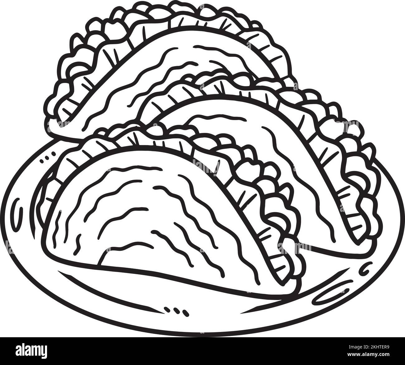 Cinco de Mayo Mexican Tacos Isolated Coloring Page Stock Vector Image ...