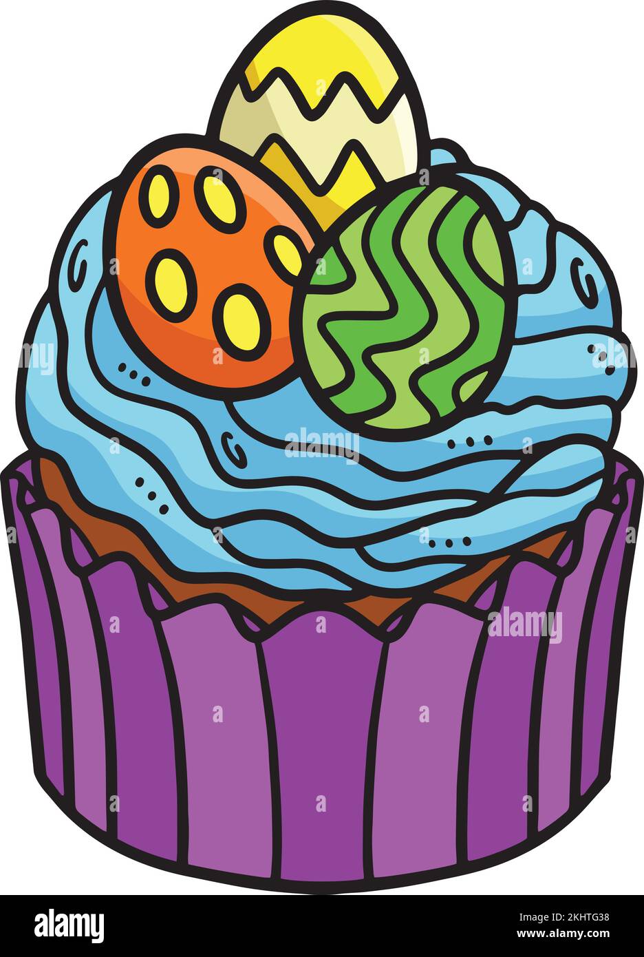 Easter Egg Cupcake Cartoon Colored Clipart Stock Vector Image & Art - Alamy