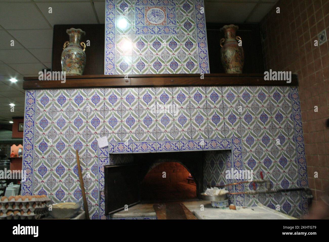 Pide oven surrounded by tiles, restaurant, Ankara, Turkey Stock Photo ...