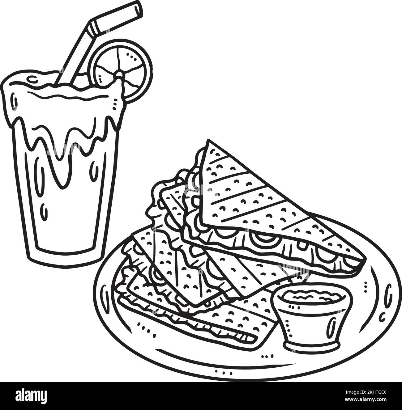 Quesadilla Sketch Coloring Page