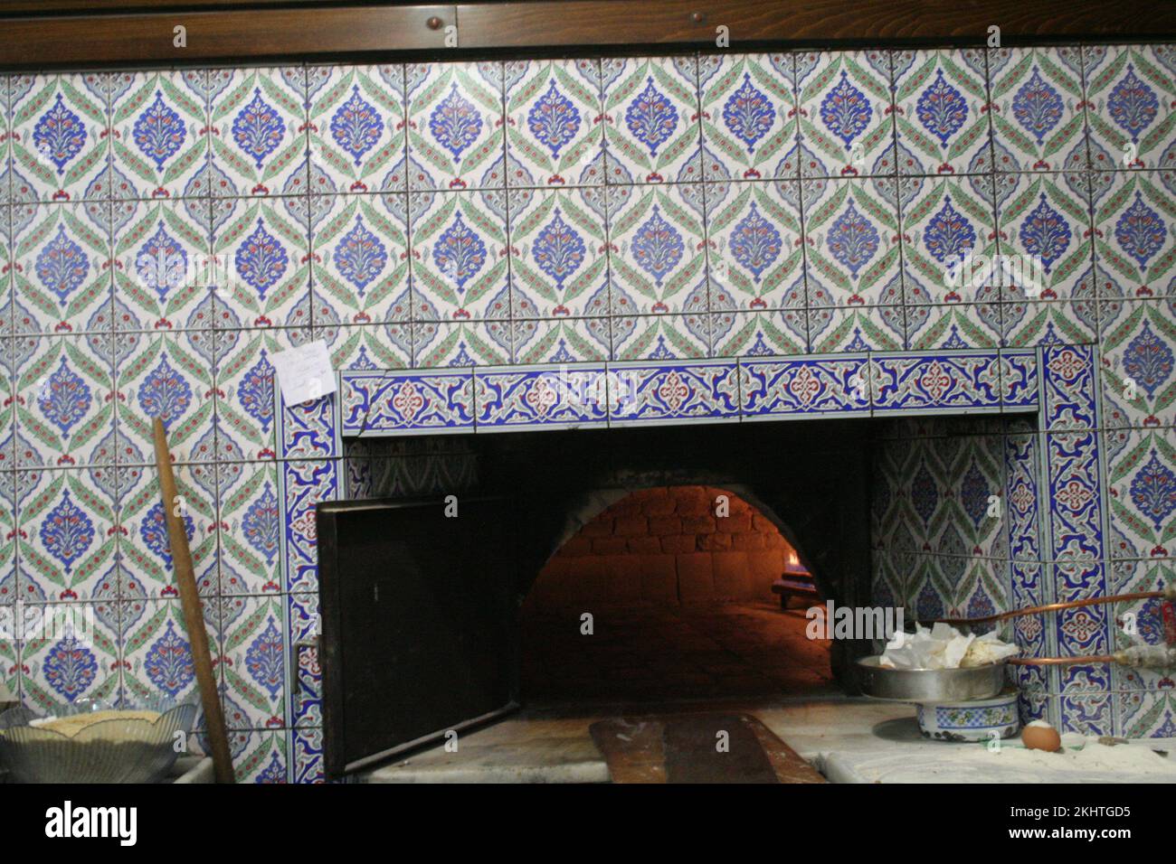 Pide oven surrounded by tiles, restaurant, Ankara, Turkey Stock Photo ...