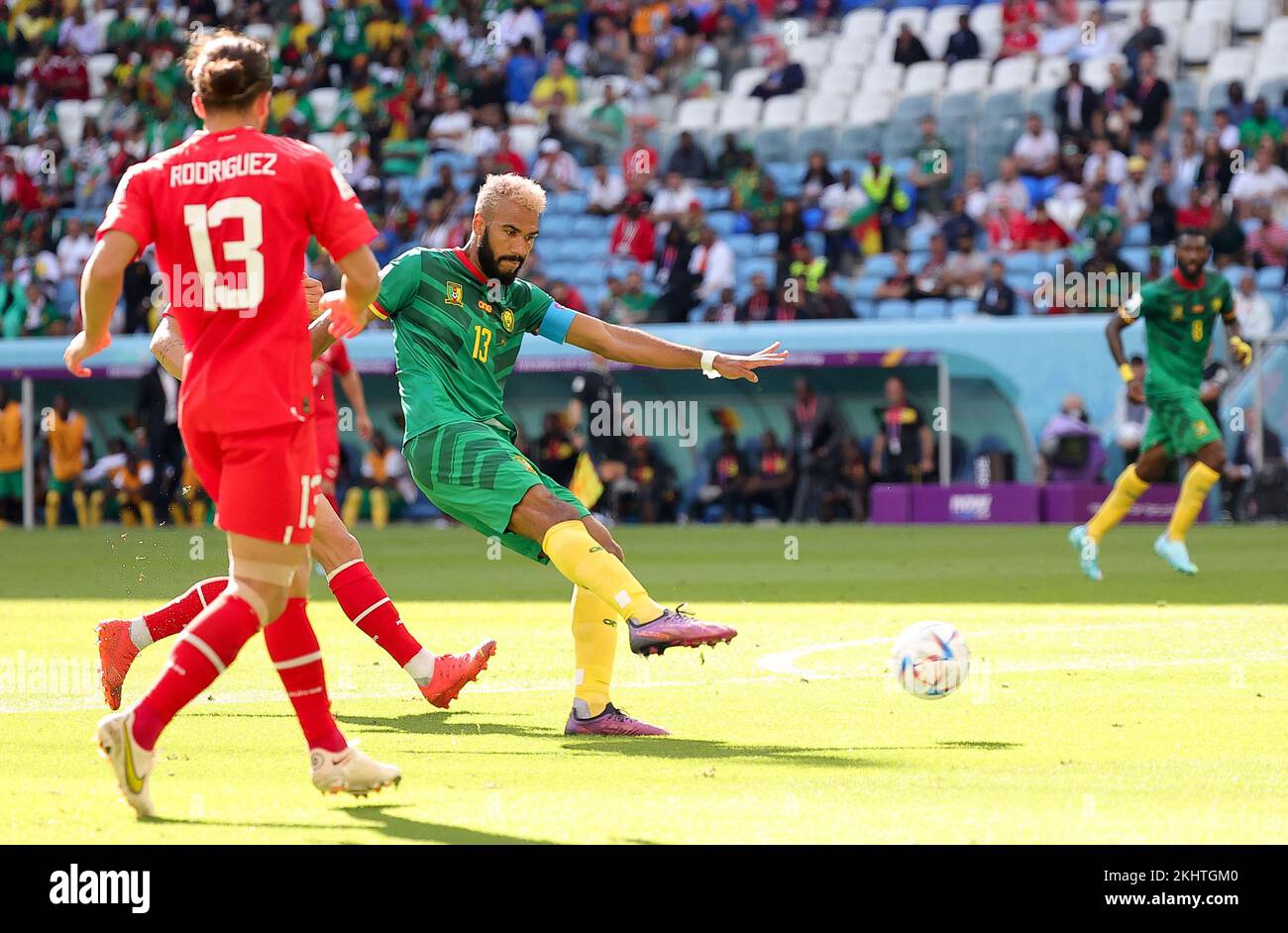 Al Wakrah, Qatar. 24th Nov, 2022. Eric Maxim Choupo-Moting (R) of ...