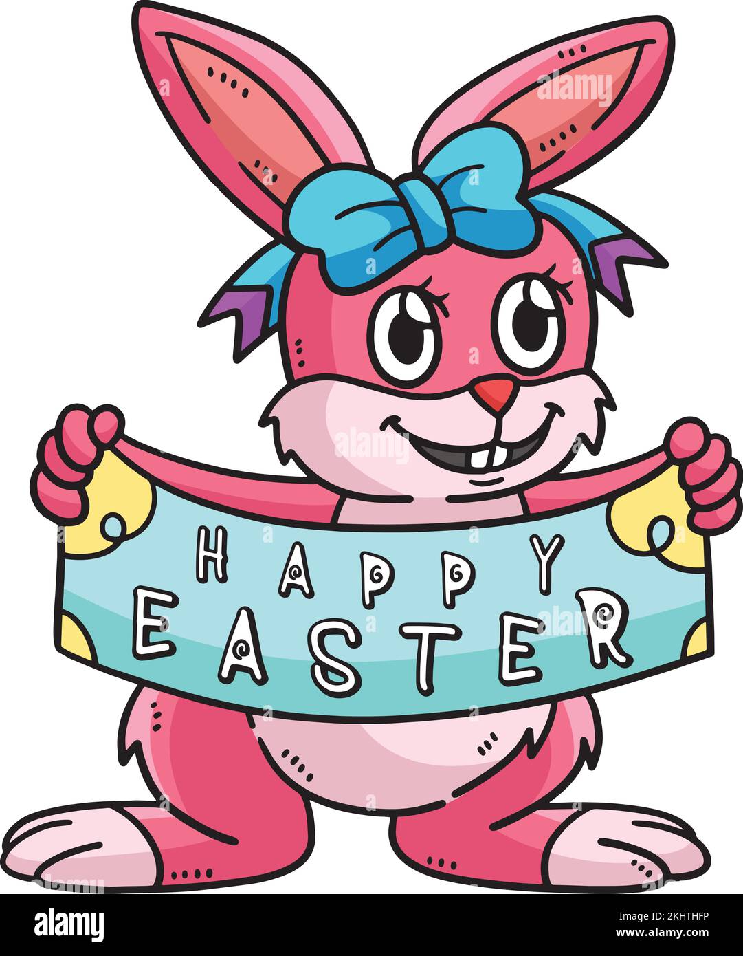Happy Easter Bunny Cartoon Colored Clipart Stock Vector Image & Art - Alamy