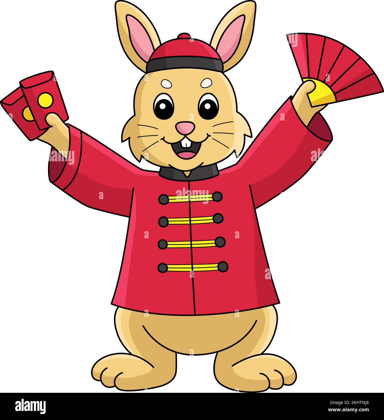 Rabbit Wearing Chinese Dress Cartoon Clipart Stock Vector Image & Art ...