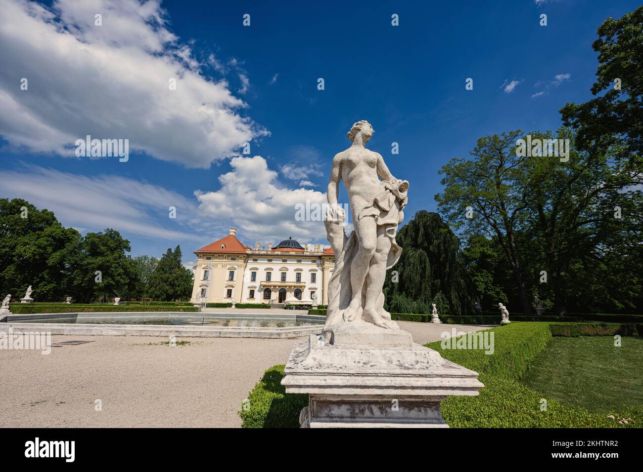 Stone monuments of Slavkov Castle, also known as Austerlitz Castle, is ...