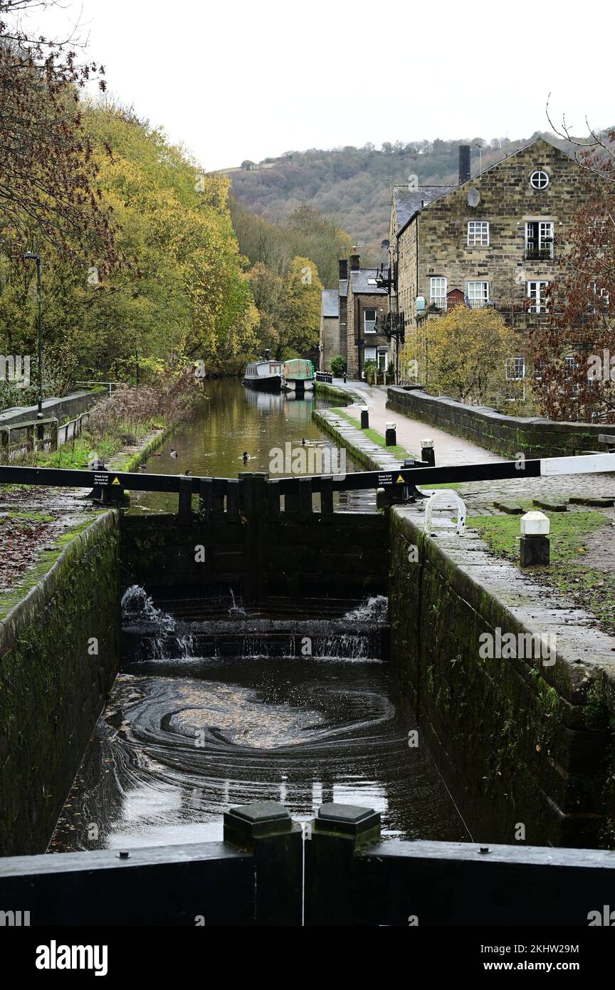 Rochdale Canal at Hebden Bridge Stock Photo - Alamy
