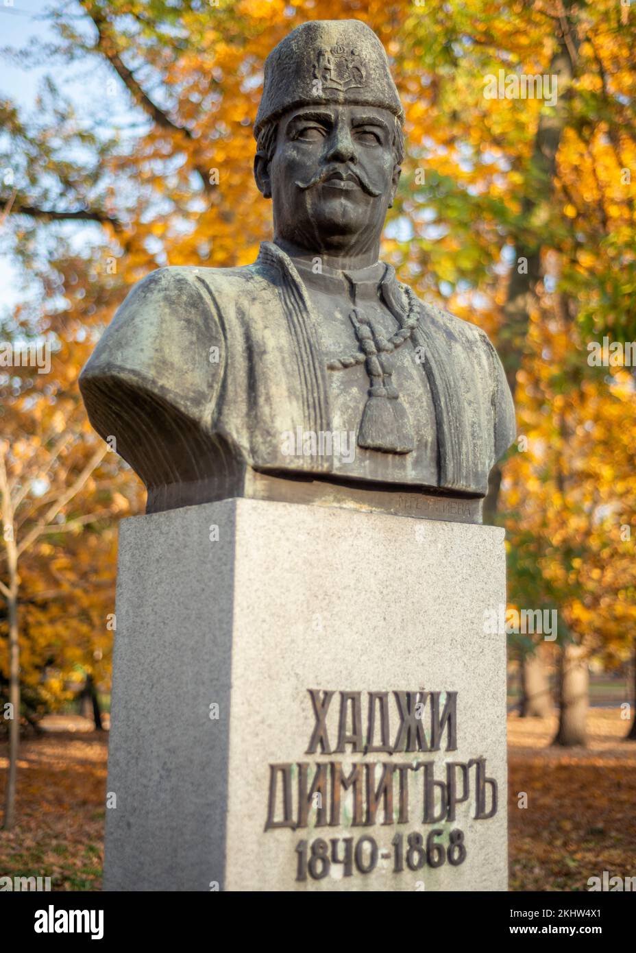 Bust of Hadzhi Dimitar as a prominent voivode hero and revolution ...