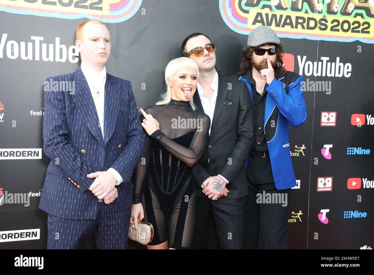 Sydney, Australia. 24th November 2022. Amyl and the Sniffers arrives on ...