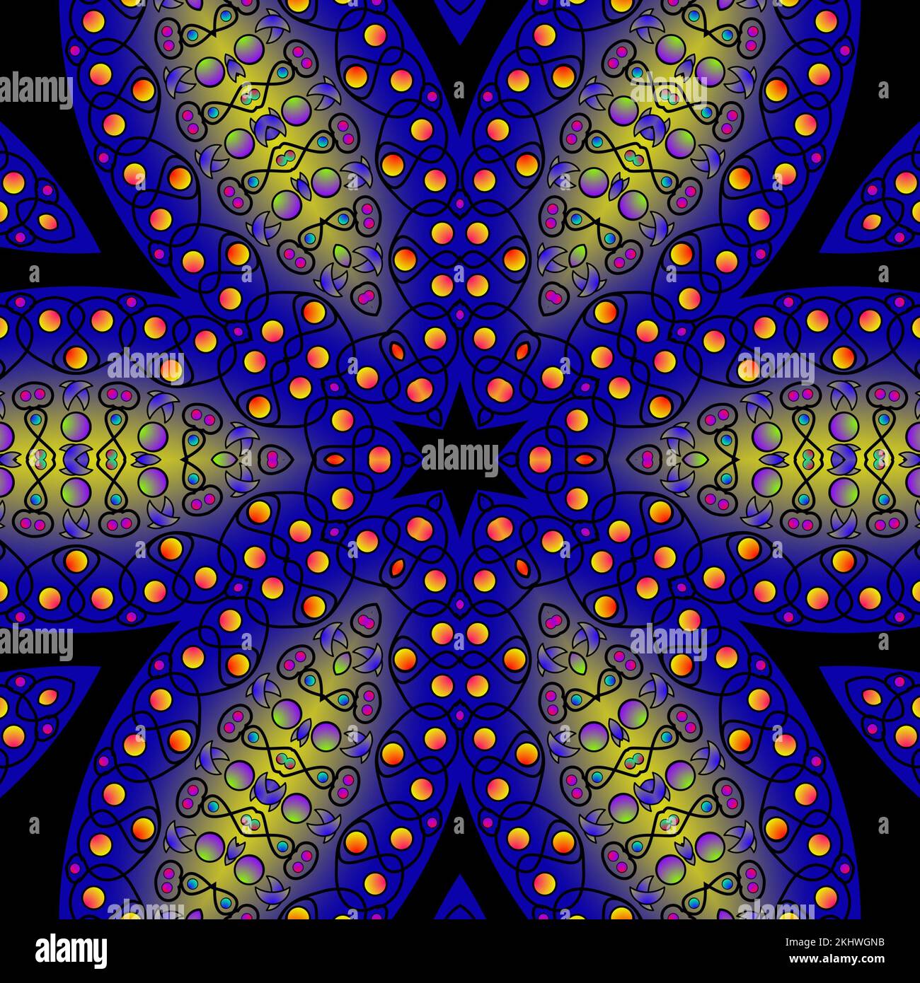 Seamless pattern with multicolored snowflakes. Design for Christmas and ...