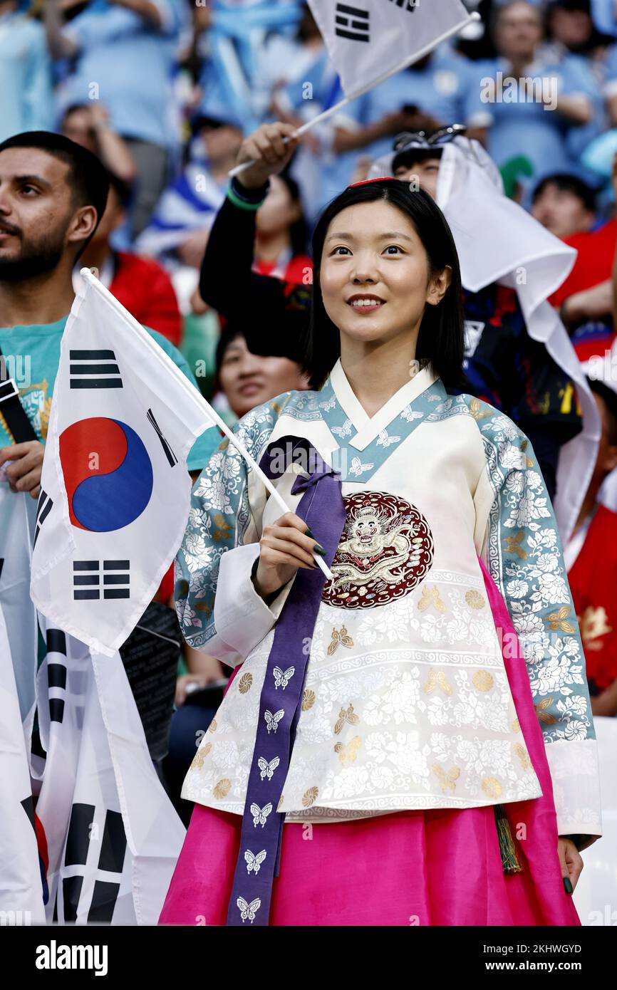 Doha, Qatar. 24th Nov, 2022. DOHA - Supporters of South Korea during ...
