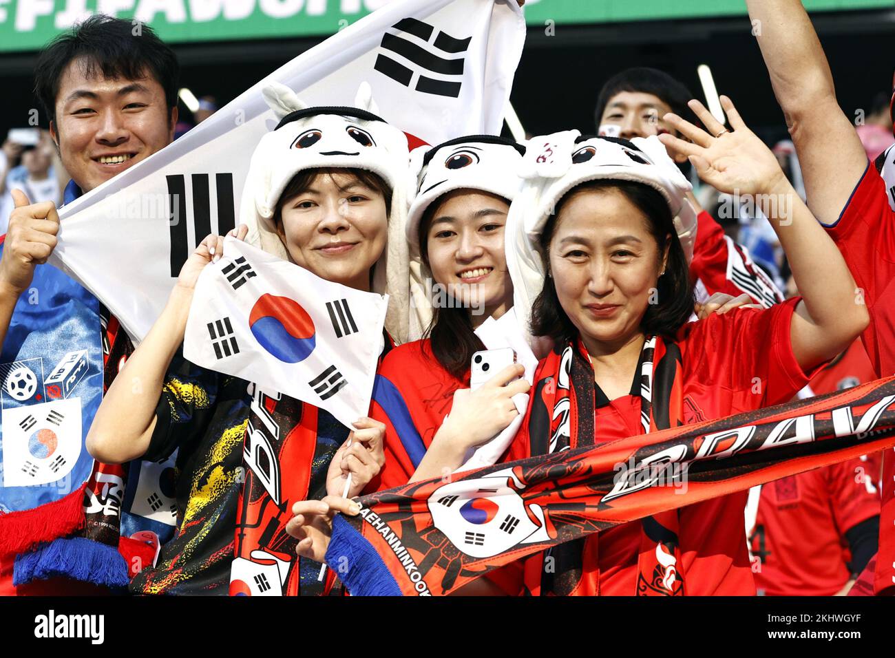 Doha, Qatar. 24th Nov, 2022. DOHA - Supporters of South Korea during ...