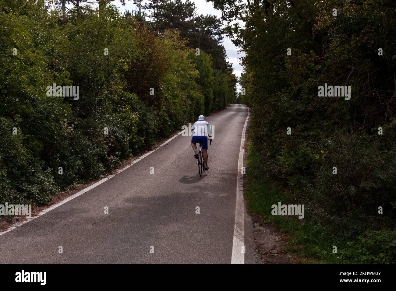 Back of cyclist road hi-res stock photography and images - Alamy