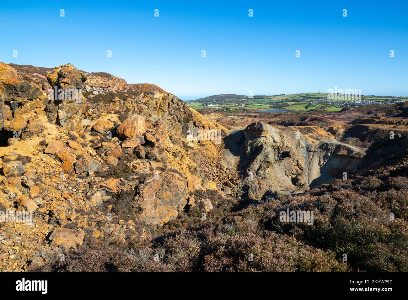 Parys Mountain Copper Mine, Amlwch, Anglesey, North Wales Stock Photo ...
