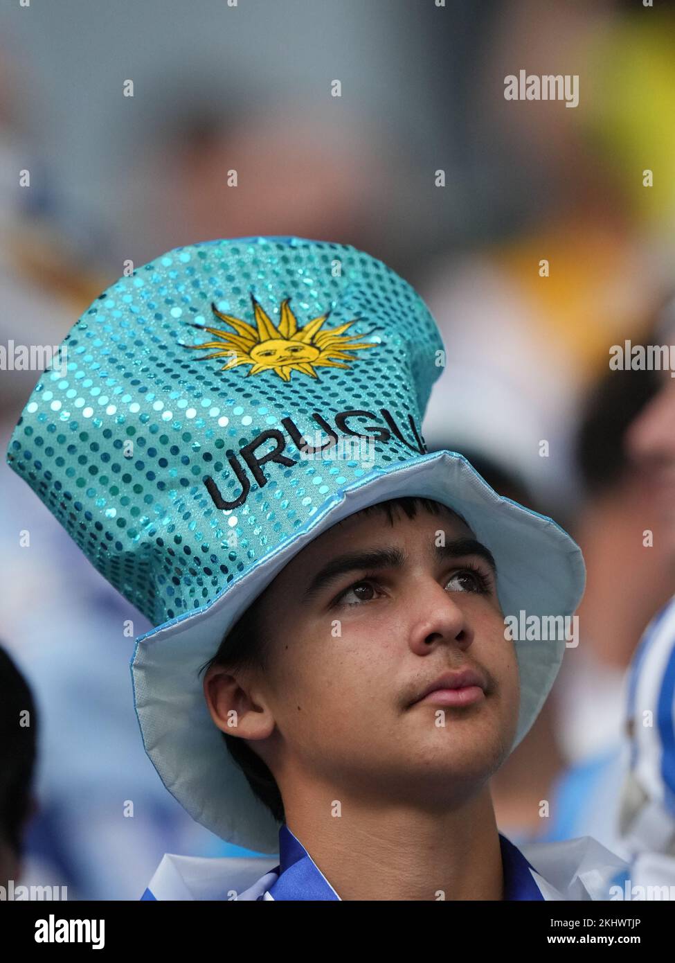Uruguay fan during the Qatar 2022 World Cup match, group H, date 1 ...