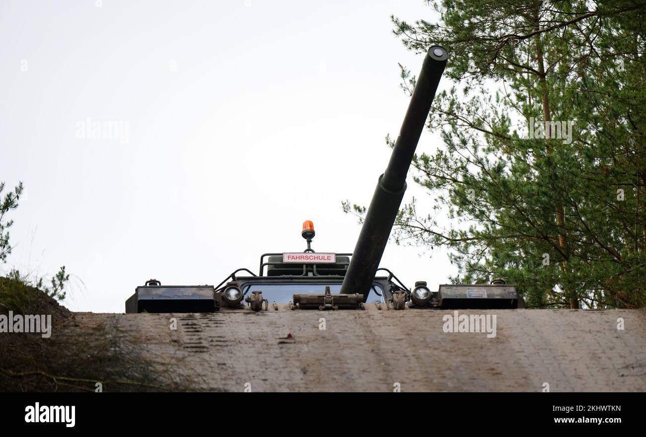 Munster, Germany. 24th Nov, 2022. A Slovakian soldier drives a ...