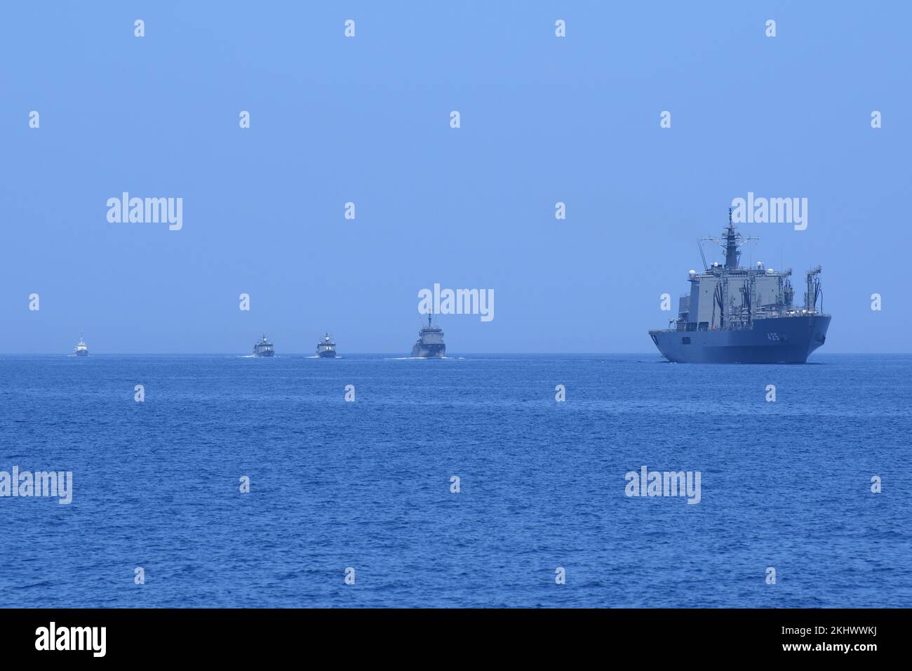 Fleet of JMSDF (Japan Maritime Self-Defense Force) ships Stock Photo ...