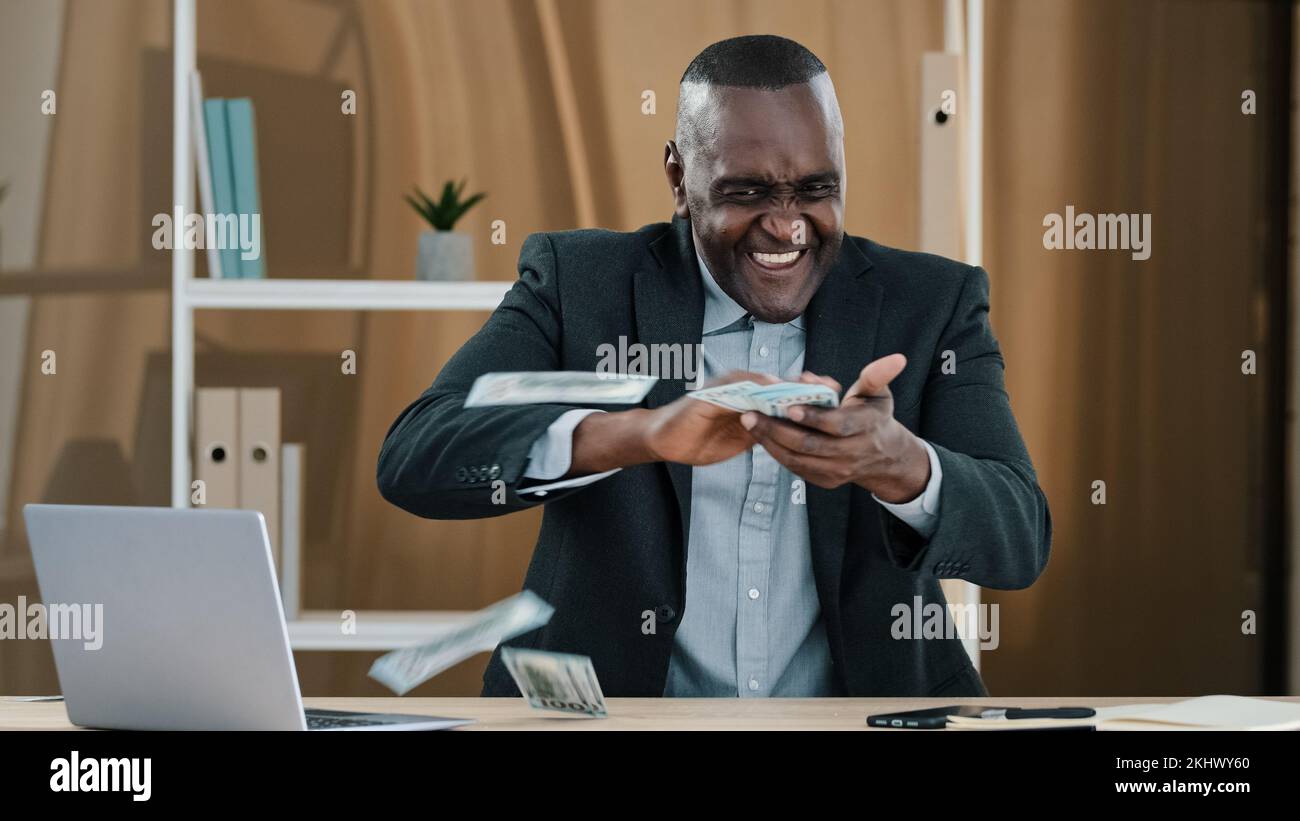 Happy successful old African American businessman senior mature man ...