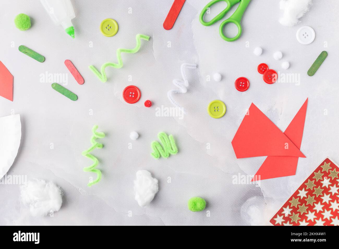 Chaos after making a greeting card Christmas paper collage. Made with ...