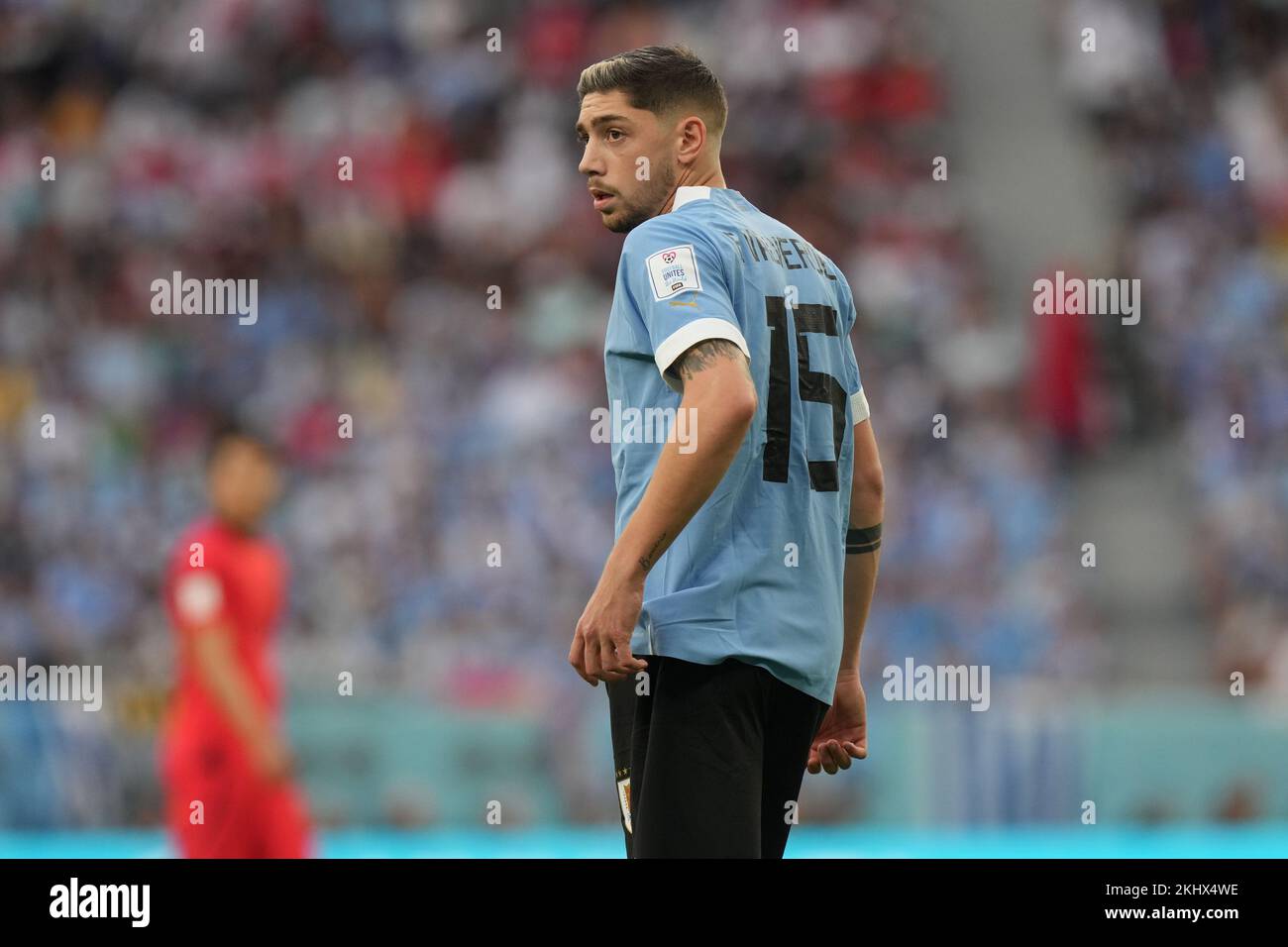 Rayan, Qatar. 23rd Nov, 2022. Federico Fede Valverde of Uruguay during ...