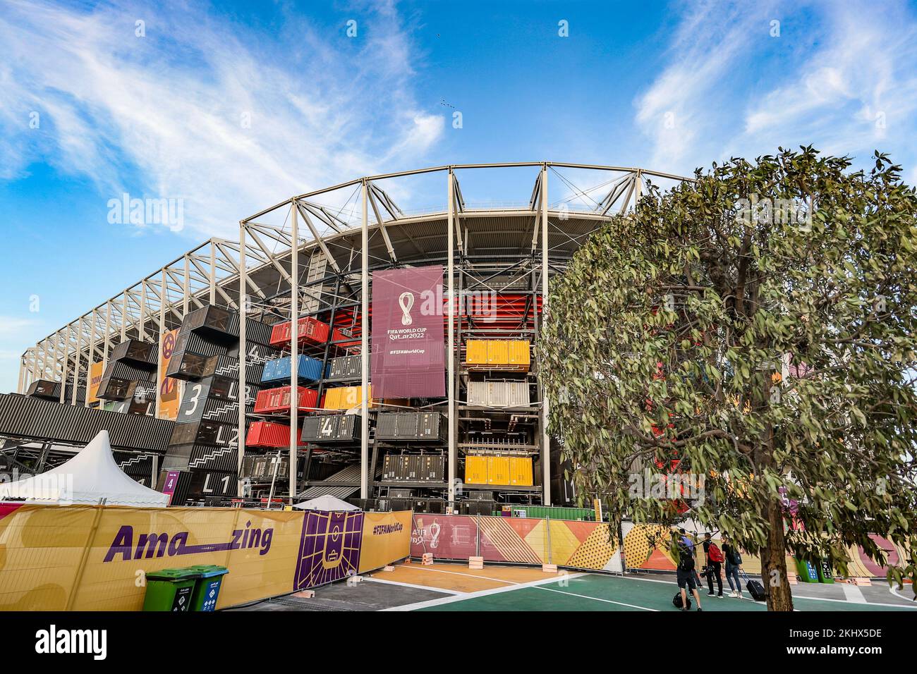 Illustration picture shows the stadium 974 ahead of a soccer game ...