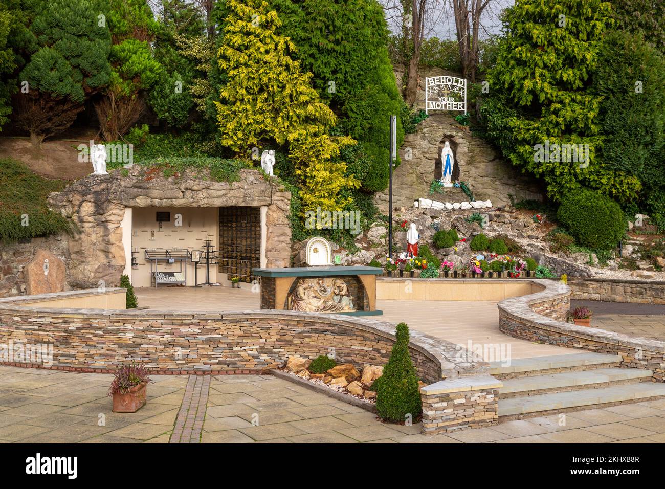 the Lourdes Shrine grotto at Carfin, Scotland's National Marian Shrine Stock Photo - Alamy
