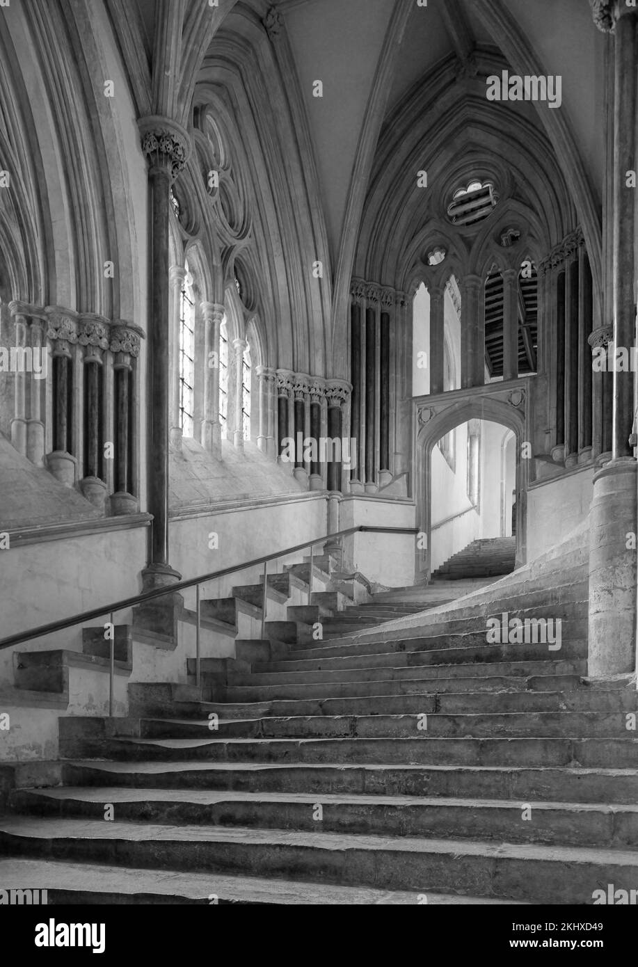 Steps to Chapter House. Wells Cathedral Stock Photo - Alamy