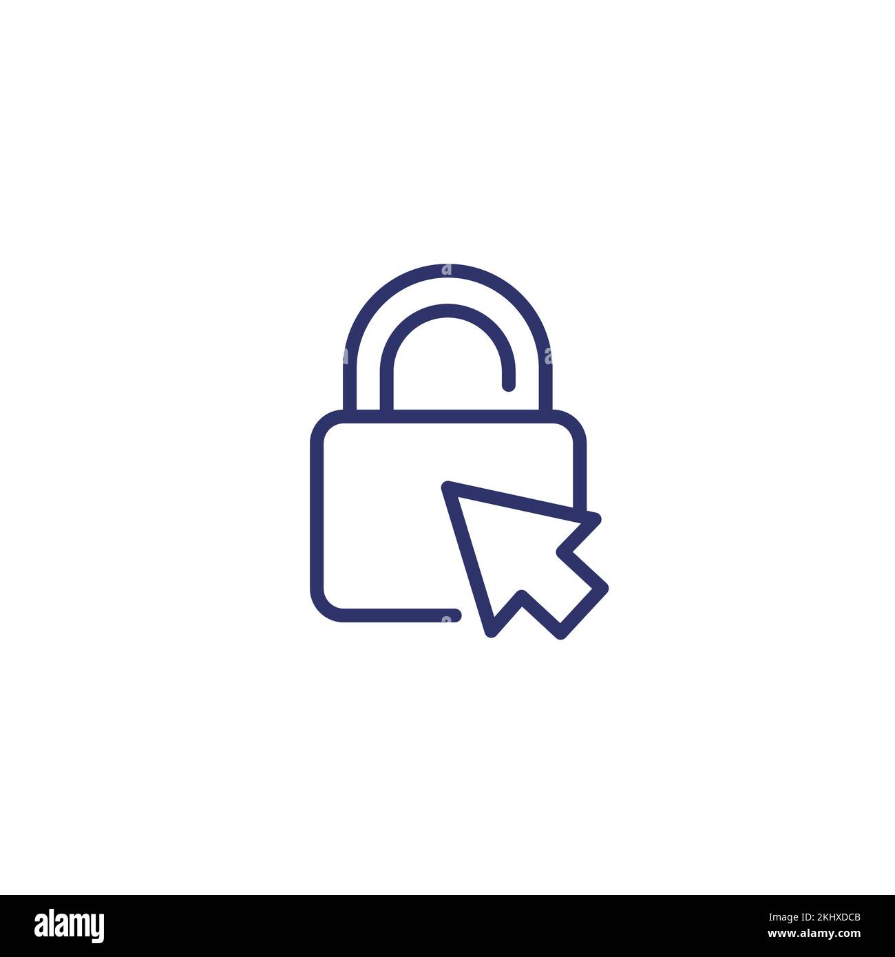 access line icon with lock and cursor Stock Vector Image & Art - Alamy