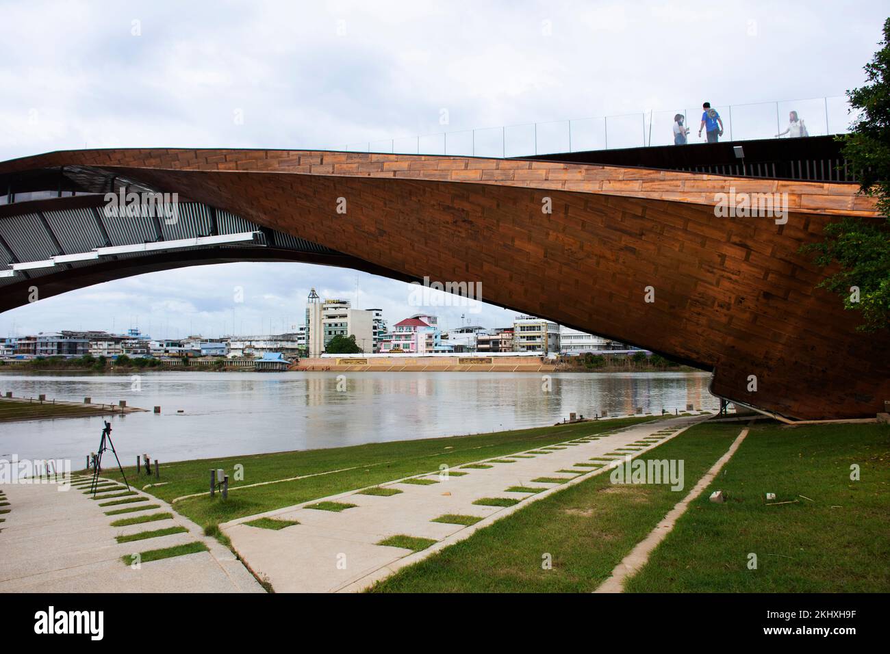 View Landscape garden park of landmarks Pa San or Pasan wooden bridge ...