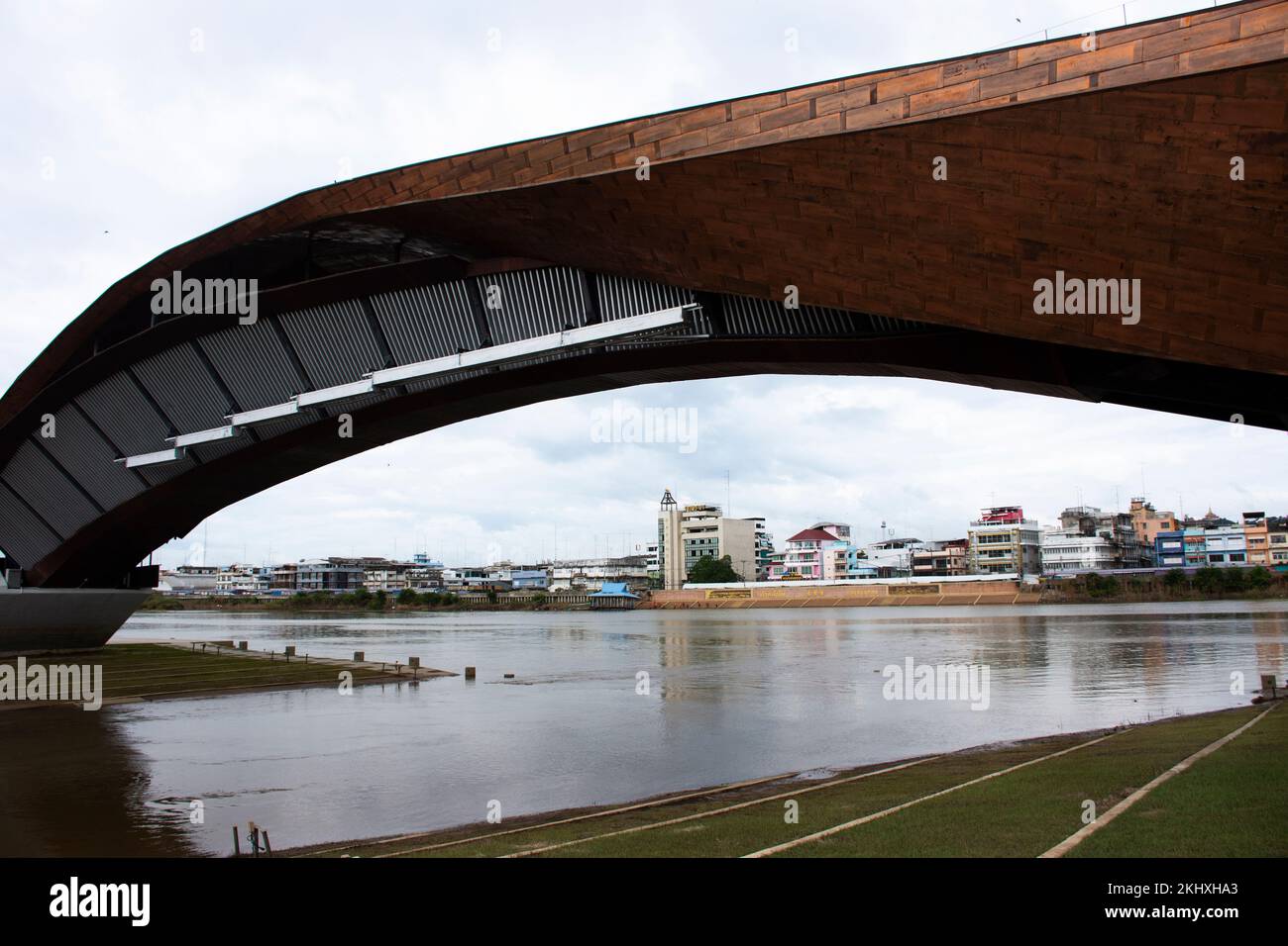 View Landscape garden park of landmarks Pa San or Pasan wooden bridge ...