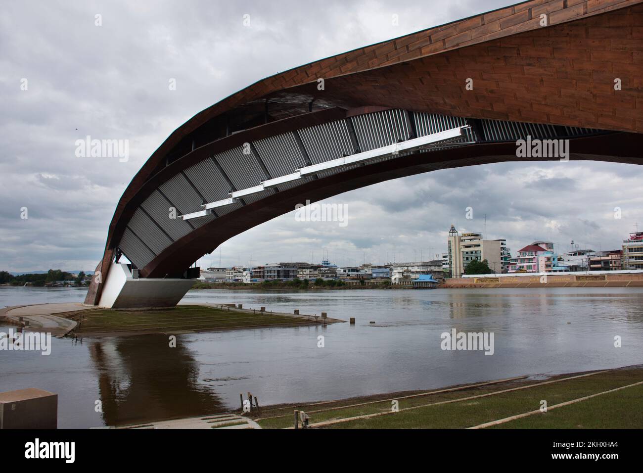 View Landscape garden park of landmarks Pa San or Pasan wooden bridge ...