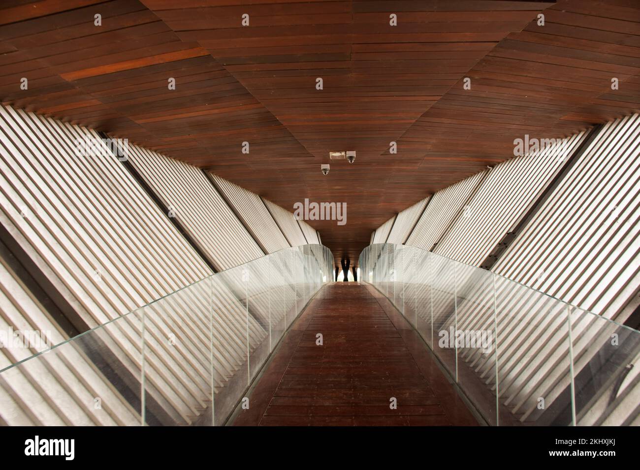 Interior art design of landmarks Pa San or Pasan wooden bridge for thai ...