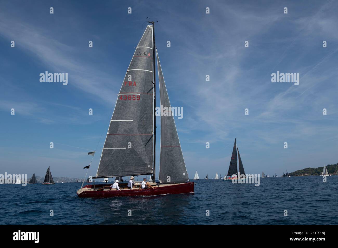 Sail boats racing for Voiles de Saint-Tropez, in French Riviera, France ...