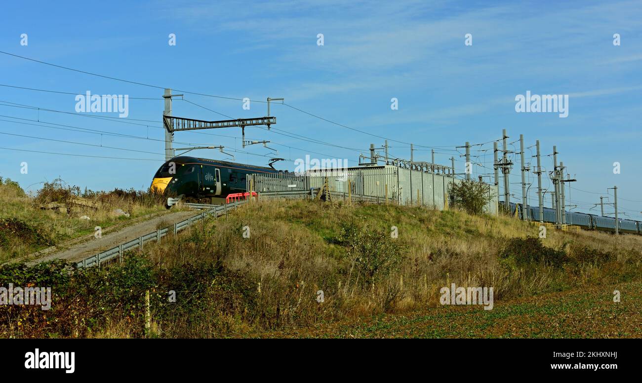 Great Western mainline railway electrification at Christian Malford sub ...