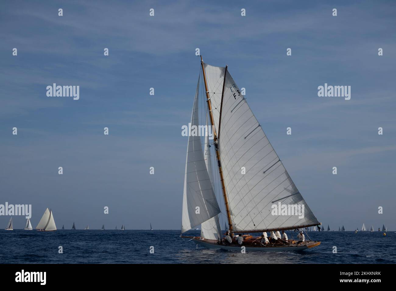 Sail boats racing for Voiles de Saint-Tropez, in French Riviera, France ...