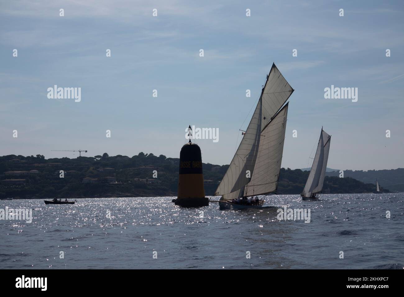 Sail boats racing for Voiles de Saint-Tropez, in French Riviera, France ...