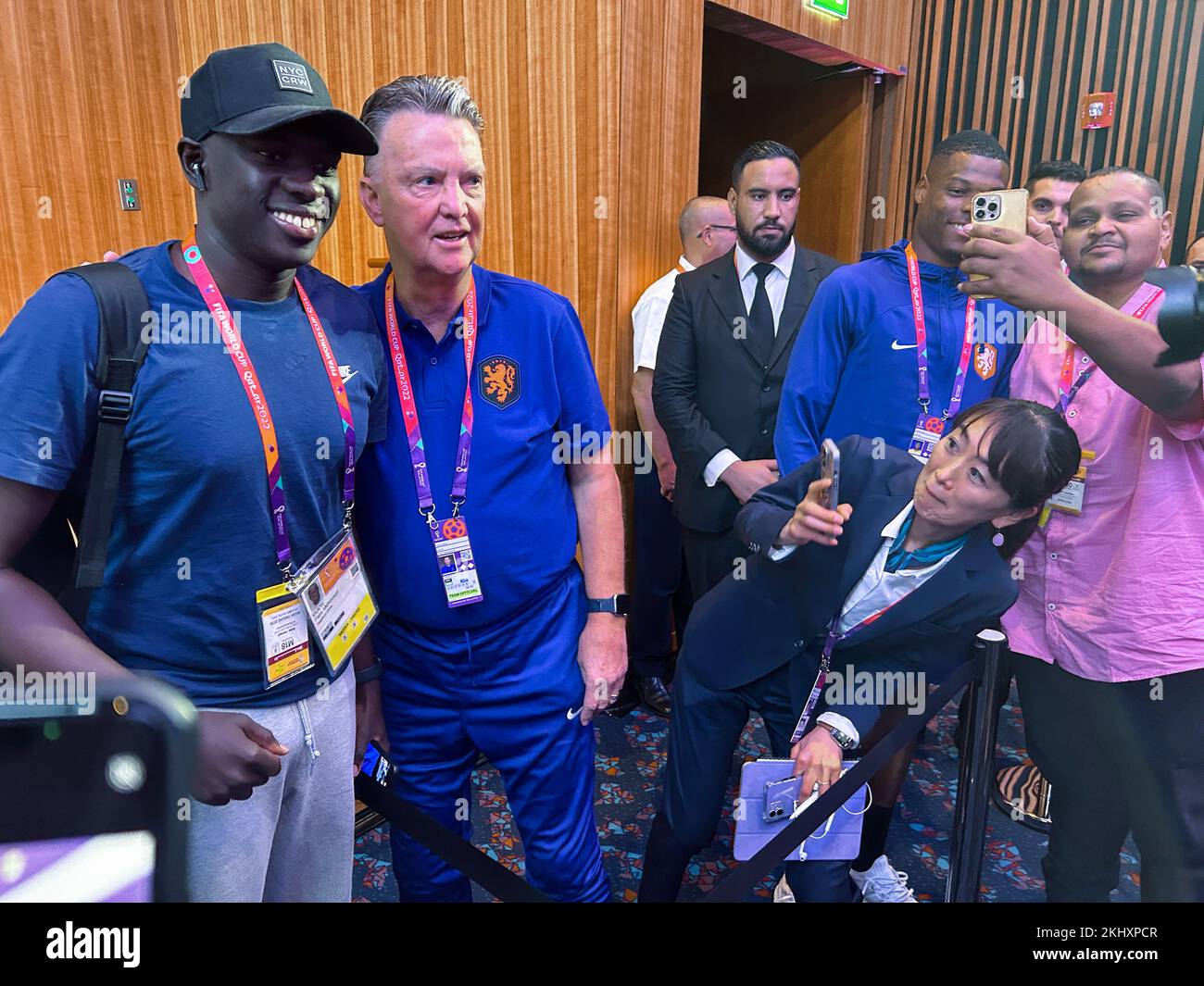 Doha, Qatar. 24th Nov, 2022. Louis van Gaal (2nd from left), national ...