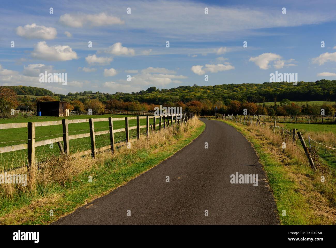 Quiet country lane leading hi-res stock photography and images - Alamy
