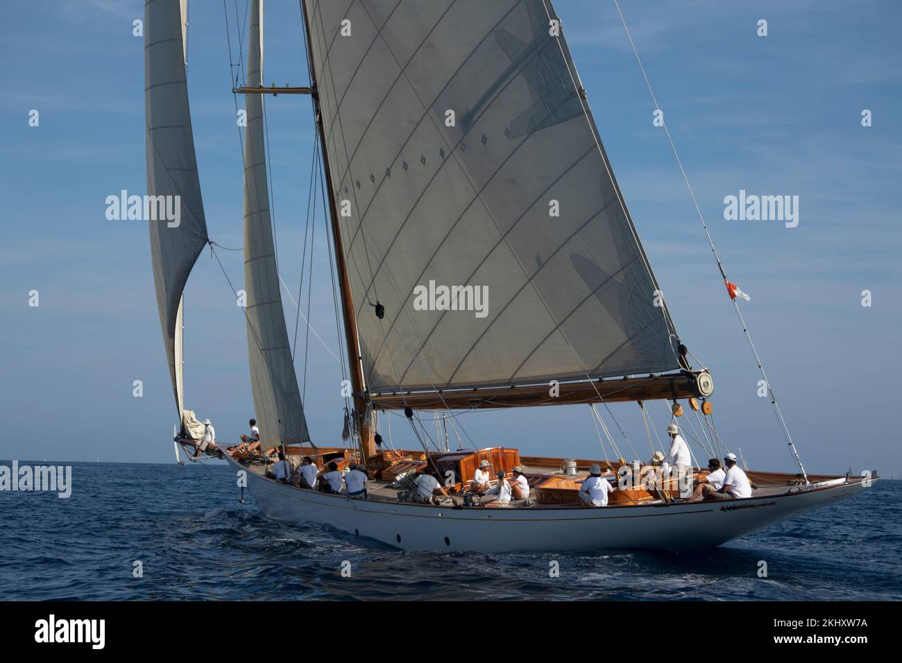 Sail boats racing for Voiles de Saint-Tropez, in French Riviera, France ...