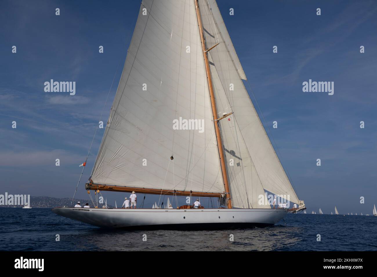 Sail boats racing for Voiles de Saint-Tropez, in French Riviera, France ...