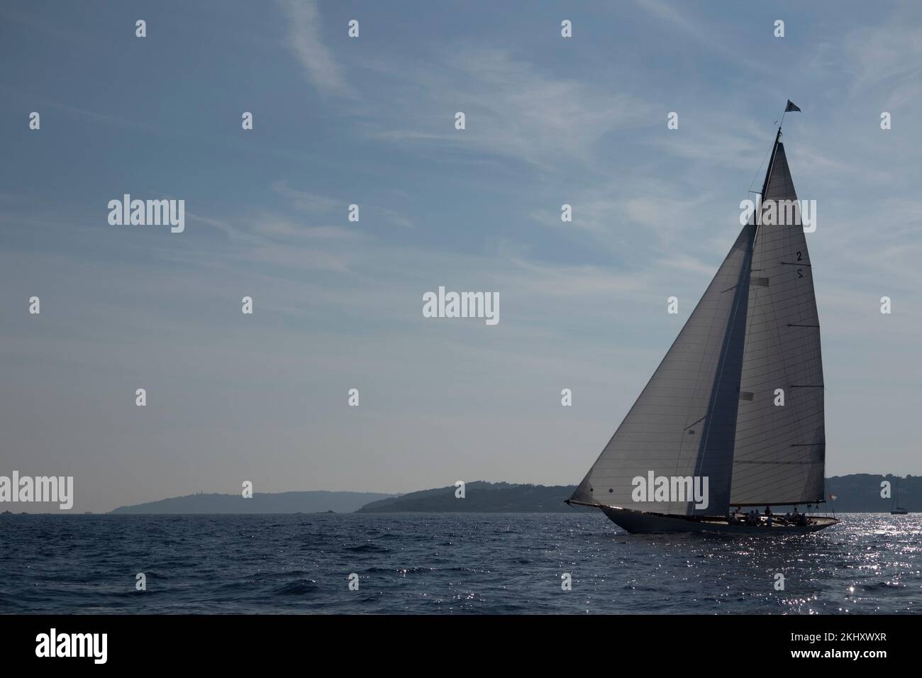 Sail boats racing for Voiles de Saint-Tropez, in French Riviera, France ...
