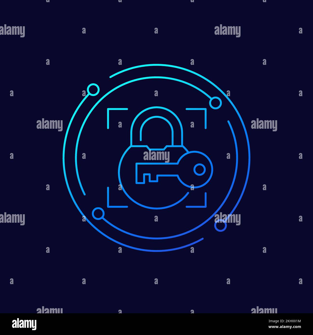 Lock and key, security line icon, vector Stock Vector Image & Art - Alamy
